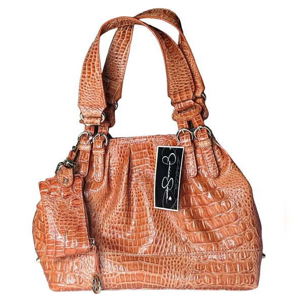 Jessica Simpson | Bags | Jessica Simpson Orange Croc Purse | Poshmark